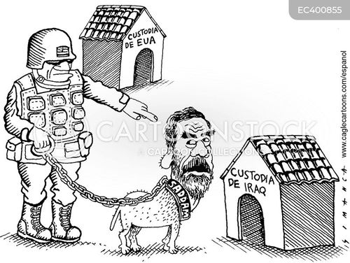 Custodia Saddam Iraq Cartoons and Comics - funny pictures from CartoonStock