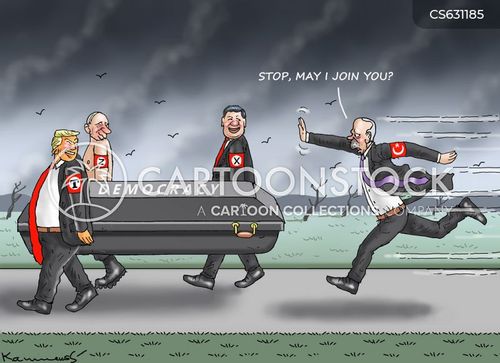 Democracy Burial Cartoons and Comics - funny pictures from CartoonStock