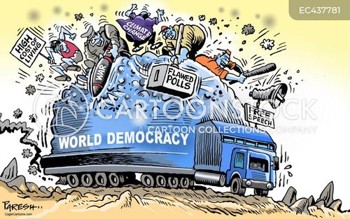 Democracy In Trouble Cartoons and Comics - funny pictures from CartoonStock
