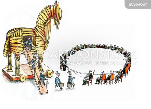 Trojan Virus Cartoons and Comics - funny pictures from CartoonStock