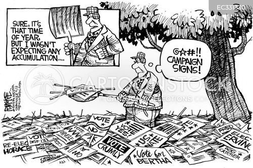 Campaign Sign Cartoons and Comics - funny pictures from CartoonStock