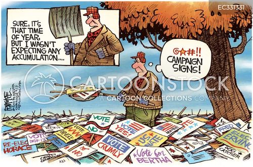 Political Signage Cartoons and Comics - funny pictures from CartoonStock