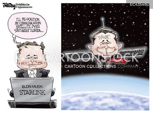 Starlink Satellites Cartoons and Comics - funny pictures from CartoonStock