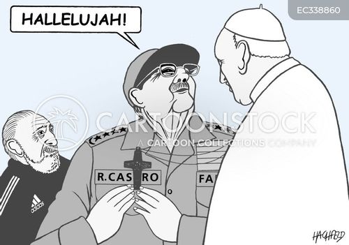 Fidel Pope Francis Cartoons and Comics - funny pictures from CartoonStock