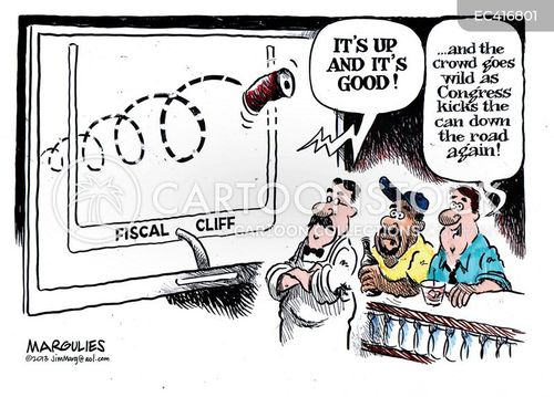 Fiscal Cliff Bar Tab Cartoons and Comics - funny pictures from CartoonStock