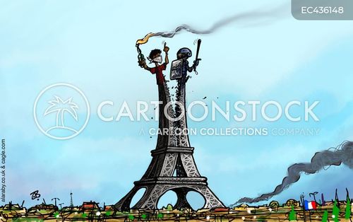 Parisian Protests Cartoons and Comics - funny pictures from CartoonStock