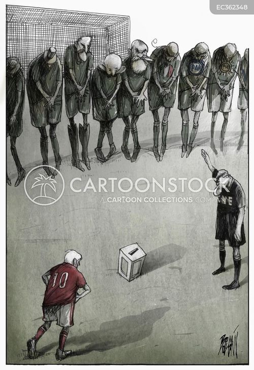 Penalty Kick Cartoons and Comics - funny pictures from CartoonStock