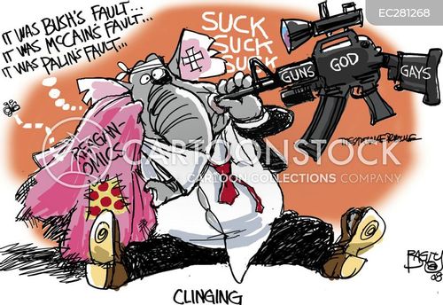 Clinging Cartoons and Comics - funny pictures from CartoonStock