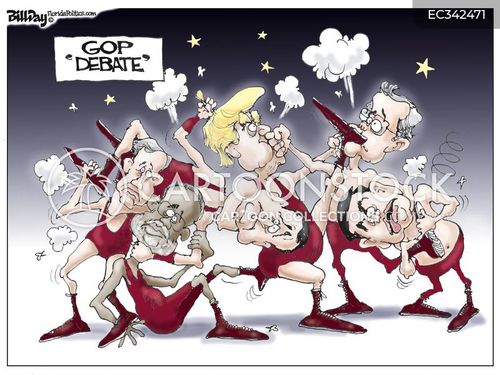 Messy Gop Fight Cartoons and Comics - funny pictures from CartoonStock