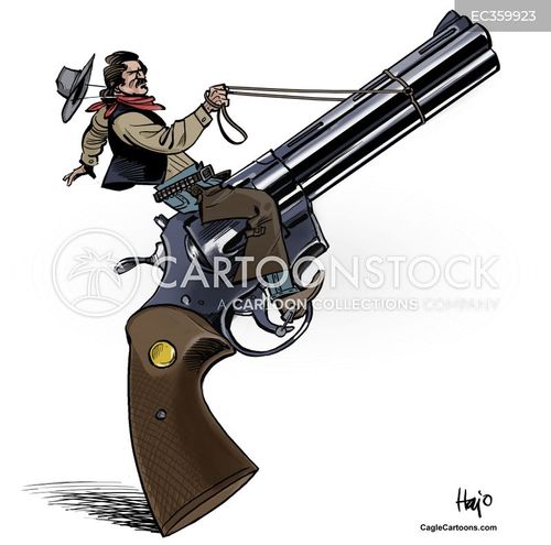 Gun Recoil Cartoons and Comics - funny pictures from CartoonStock