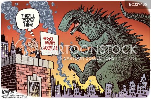 Godzilla Spoof Cartoons and Comics - funny pictures from CartoonStock