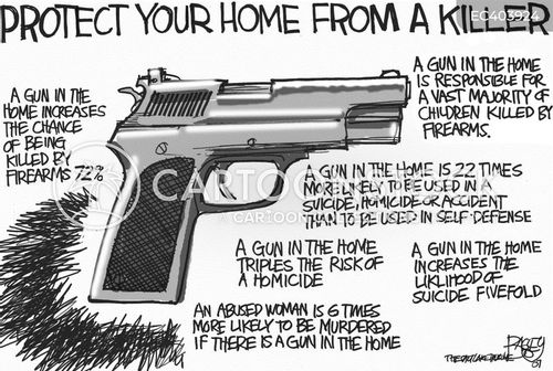 Home Gun Safety Cartoons and Comics - funny pictures from CartoonStock
