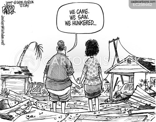 Typhoon Editorial Cartooning About Disaster