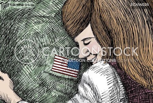 Troops Return Cartoons and Comics - funny pictures from CartoonStock