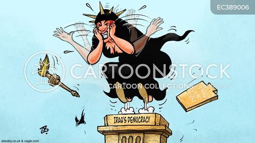 Jumping Into Iraq Cartoons and Comics - funny pictures from CartoonStock