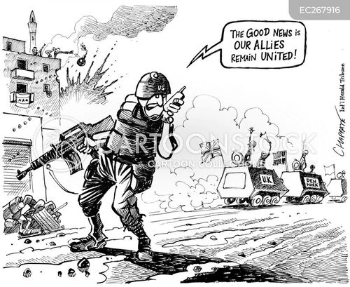 Allies Relieved Cartoons and Comics - funny pictures from CartoonStock