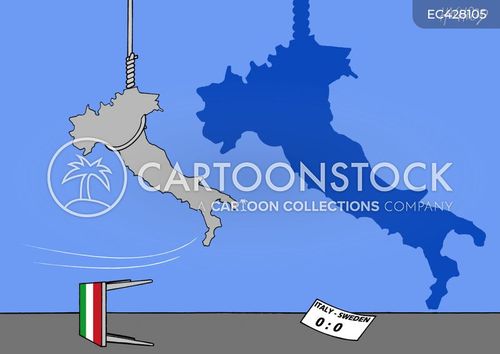 Italy Map Hanging Cartoons and Comics - funny pictures from CartoonStock
