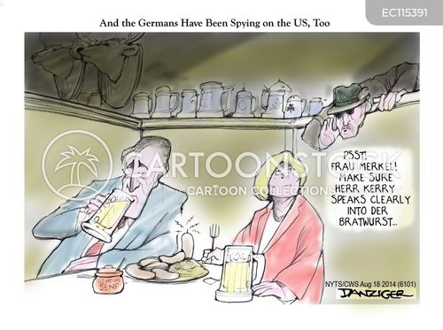 Us Spying On Germany Cartoons and Comics - funny pictures from CartoonStock