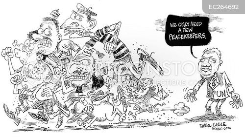 Global Peacekeepers Cartoons and Comics - funny pictures from CartoonStock