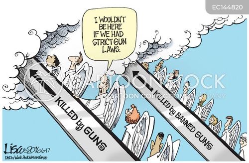 Strict Gun Control Cartoons and Comics - funny pictures from CartoonStock