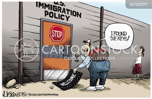 Us Immigration Cartoons and Comics - funny pictures from CartoonStock