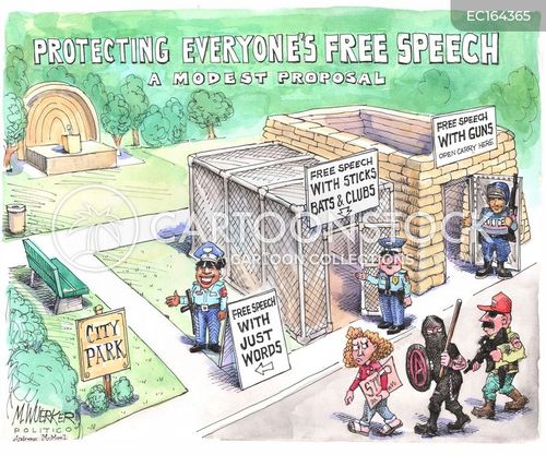Unarmed Protest Cartoons and Comics - funny pictures from CartoonStock