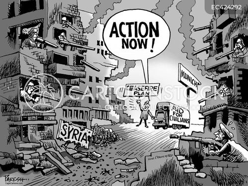 Ceasefire Plans Cartoons and Comics - funny pictures from CartoonStock