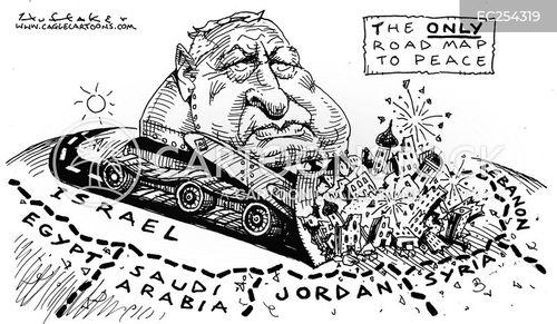 Road Map To Peace Cartoons and Comics - funny pictures from CartoonStock
