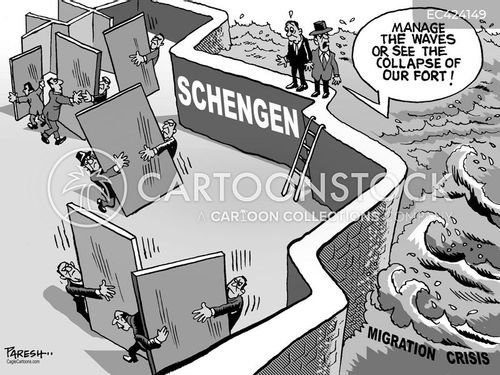 Schengen Wall Cartoons and Comics - funny pictures from CartoonStock