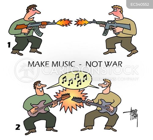 Musical Warfare Cartoons and Comics - funny pictures from CartoonStock