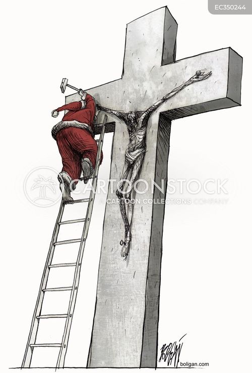 Female Crucifix Cartoons and Comics - funny pictures from CartoonStock