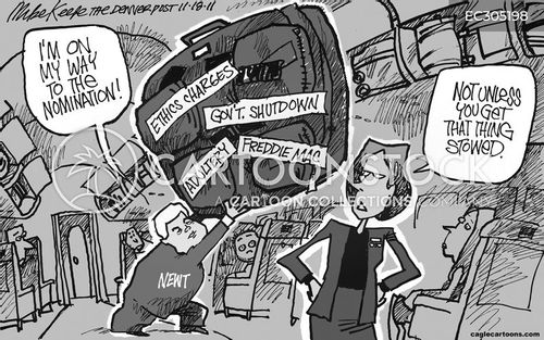 Gingrich Baggage Cartoons and Comics - funny pictures from CartoonStock