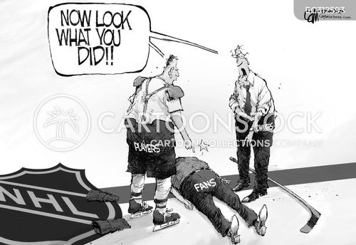 On-ice Altercation Cartoons and Comics - funny pictures from CartoonStock
