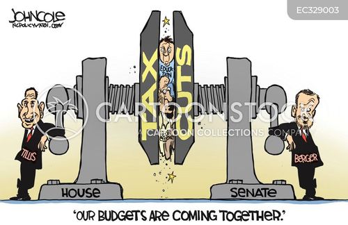 Budget Battle Cartoons and Comics - funny pictures from CartoonStock