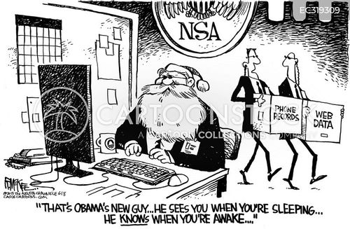Nsa Spying On Santa Cartoons and Comics - funny pictures from CartoonStock