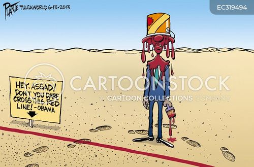 Obama Red Lines Cartoons and Comics - funny pictures from CartoonStock