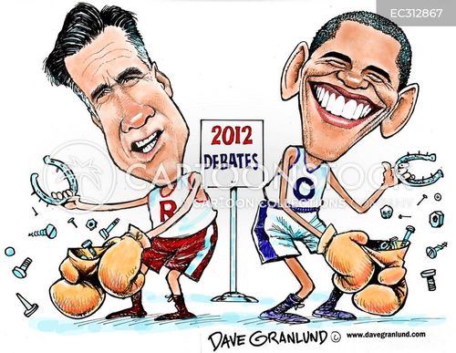 Obama Romney Boxing Cartoons and Comics - funny pictures from CartoonStock