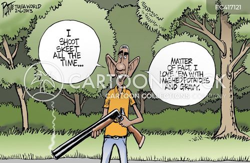 Obama-skeet-shooter Cartoons and Comics - funny pictures from CartoonStock