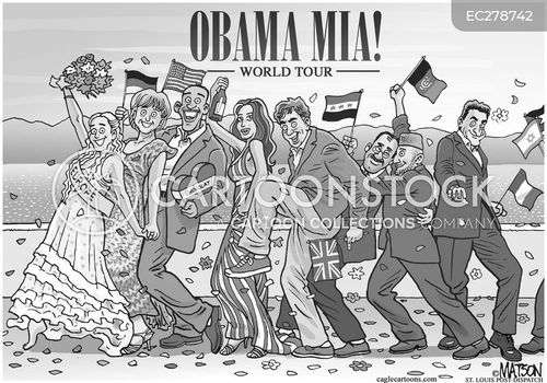 Obama World Tour Cartoons and Comics - funny pictures from CartoonStock