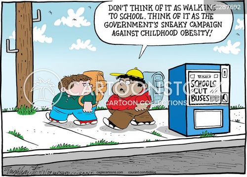 Childhood Obesity In Schools Cartoon