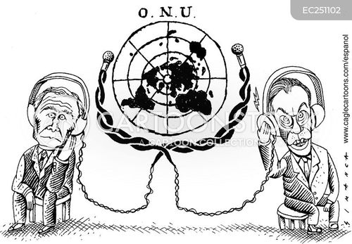 Bush Blair Onu Cartoons and Comics - funny pictures from CartoonStock