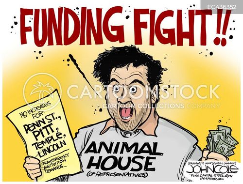 Funding Fight Cartoons and Comics - funny pictures from CartoonStock