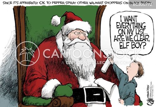 Christmas Rush Cartoons and Comics - funny pictures from CartoonStock