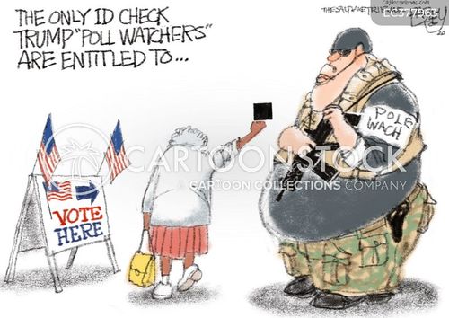 Trump Poll Watchers Cartoons and Comics - funny pictures from CartoonStock