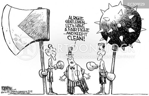 Clean Fight Cartoons and Comics - funny pictures from CartoonStock