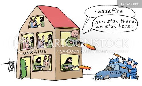 Ceasefire Pressure Cartoons and Comics - funny pictures from CartoonStock
