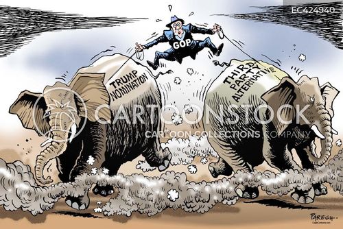 Riding Two Elephants Cartoons and Comics - funny pictures from CartoonStock