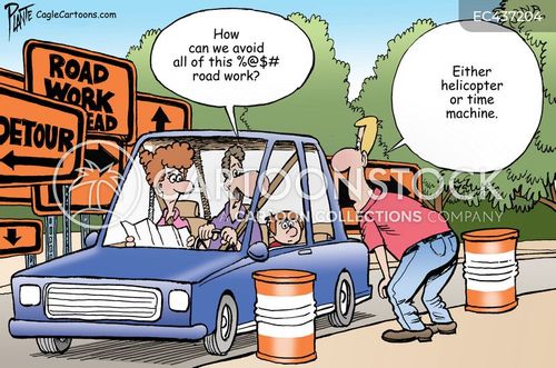Detour Signs Cartoons and Comics - funny pictures from CartoonStock