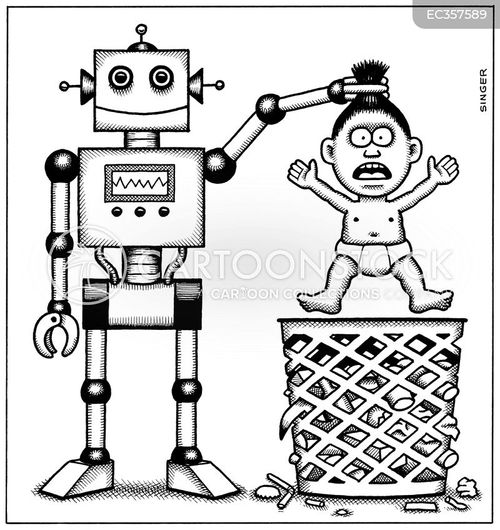 Robotic Vs Human Cartoons and Comics - funny pictures from CartoonStock
