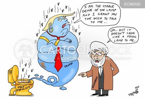 Trump As Genie Cartoons and Comics - funny pictures from CartoonStock